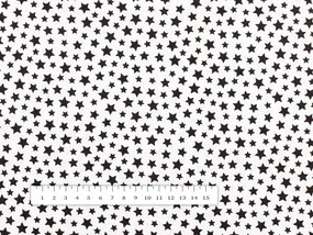 Biante Bavlněný čtvercový ubrus Sandra SA-310 Černé hvězdičky na bílém 80x80 cm