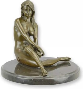 Erotická bronzová socha - Polonahá sexy žena 2