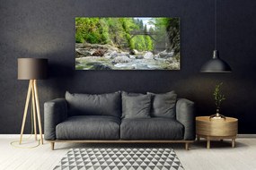akrylový obraz Dřevěný Most v Lese 120x60 cm
