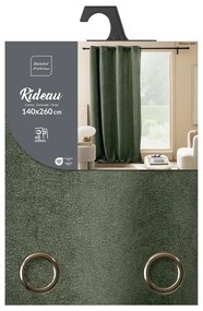 Zelený závěs z materiálu bouclé 140x260 cm Winona – douceur d'intérieur