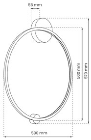 Nástěnné LED svítidlo Saturno2, 1x LED 25w, 4000k, g