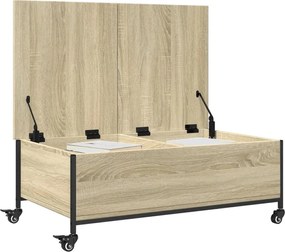 vidaXL Konferenční stolek na kolečkách 91 x 55 x 34 cm kompozit [842297] Barva: hnědý dub