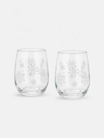 Sinsay - Vánoční sklenice s potiskem sněhových vloček 2 pack - clear