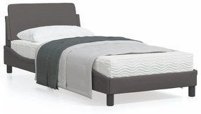 Rám postele s čelem šedý 80 x 200 cm umělá kůže