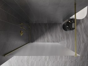 Mexen, Mexen Kioto-X sprchová stěna 60 x 200 cm, matná 10 mm, zlatá - 800-060-101-50-30-X