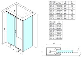 GELCO s.r.o. Dveře posuvné 100 GELCO SIGMA SIMPLY 980-1020 mm GS1110