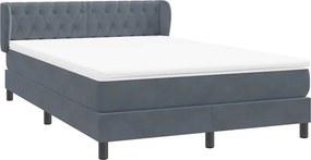Box spring postel s matrací tmavě šedá 160x210 cm samet 3317782