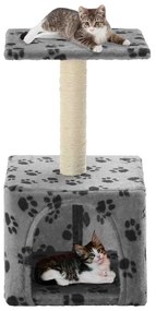 Škrabadlo pro kočky sisalové sloupky 55 cm šedé s potiskem 170538