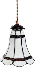 Stropní Tiffany lampa hnědé pruhy BrownLine - Ø 15*115 cm E14/max 1*25W