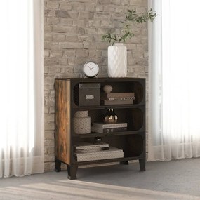 Úložná skříň rustikální hnědá 72 x 36 x 82 cm kov a MDF 335911