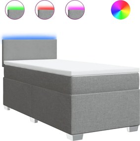 Box spring postel s matrací světle šedá 80 x 200 cm textil 3288008