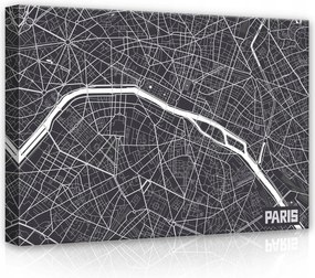 Obraz 70x50 Mapa Paříže Paříž město minimalismus geometrie Francie cestování