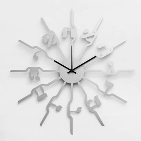 Středně velké nástěnné hodiny, ocel 40x40cm: Židovská čísla | atelierDSGN