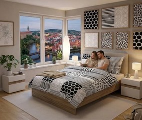 Bellatex Povlečení bavlněné 140x200, 70x90 cm Divočina Šedá,Černá,Bílá
