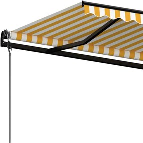 Automatická zatahovací markýza 400 x 350 cm žlutobílá 3069188
