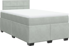 Box spring postel s matrací světle šedá 120x190 cm samet 3286258