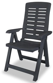 Polohovatelné zahradní židle 2 ks plastové antracitové - Default Title