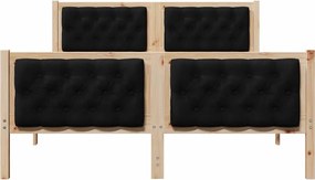 Rám postele s čelo Černá 150 x 200 cm Masivní borové dřevo 3394285