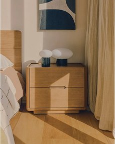 Bílá/černá kovová stolní lampa se skleněným stínidlem (výška 20 cm) Idela – Kave Home