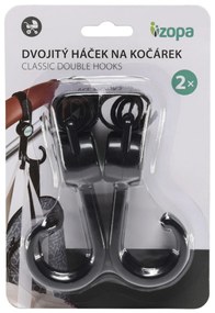Zopa Dvojitý háček na kočárek 2 ks - Black