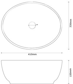 Gamma Lilo, umyvadlo na desku 410x330x150 mm, bílá s černým okrajem, GMA-UC-LILO