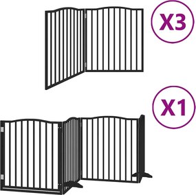Zábrana pro psy s dvířky skládací 10 panelů černá 800 cm topol 3155631
