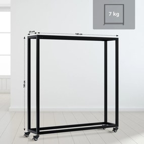 Stojan na palivové dřevo Hilta 25x100x100 cm – černá
