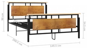 Postel kov / masivní dub / MDF Dekorhome