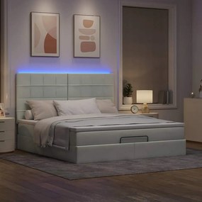 Osmanský rám postele s matracíes světle šedá 180x200cm samet 3314336