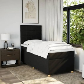 Box spring postel s matrací černá 90x200 cm textil 3291165