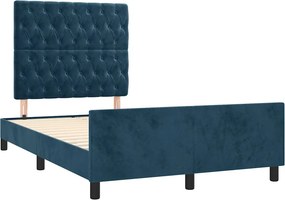 Rám postele bez matrací tmavě modrá 120x190 cm samet 3270600