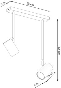 Stropní svítidlo Norano, 2x černé kovové stínítko, (možnost polohování)