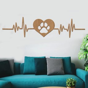 dřevo života Dřevná dekorace na zeď Láska k psům Rozměry (cm): 40x10, Barevný vzor: Horský dub