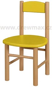 Drewmax AD251 - Dřevěná židlička v.27cm - Žlutá