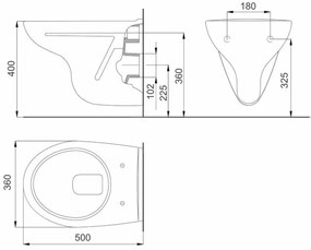 Závěsná WC mísa Jika UNI H8203190000001, bez sedátka