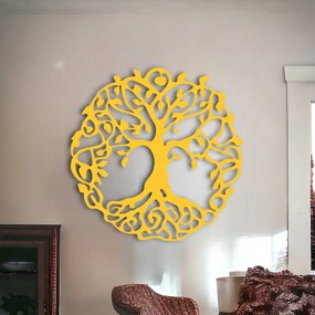 Strom života 1 - kovový obraz na zeď Velikost: 75cm, Barva: Yellow