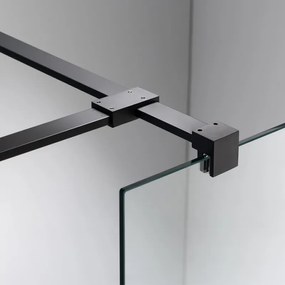 BPS-koupelny 2-dílná sprchová zástěna Walk-in HYD-SH07-D-BL 80x90, černá mat/transparent - bez vaničky