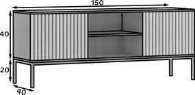 Meorati 150 TV skříňka otřepy/Řemeslný dub