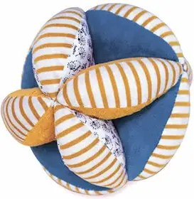 Doudou Textilní aktivní míč s chrastítkem včelka 15 cm / od 0 let