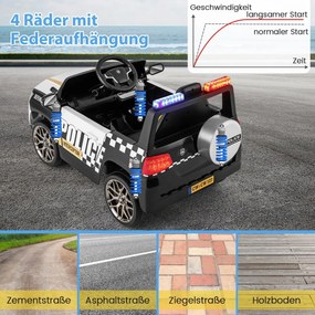 Costway 12 V dětské elektrické auto Police elektrické dětské auto s dálkovým