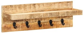 Nástěnný věšák 60 x 15 x 20 cm masivní hrubé mangovníkové dřevo 286469