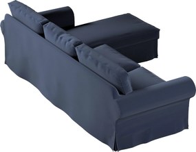 Potah na pohovku IKEA Ektorp 2-místná s lenoškou barva tmavě modrá látka sametová