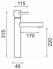 Umyvadlová baterie Rea Tess - růžově zlatá