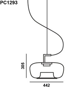 Brokis PC01293 Double short, závěsné svítidlo, foukané hnědé kouřové sklo, 9W LED 2700K, prům. 44,2cm