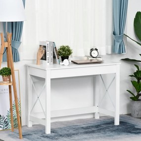 HOMCOM Moderní Stůl Snadno Sestavitelný Počítačový Stůl pro Kancelář, Ložnici nebo Učení 105x50x76 cm Bílý | Aosom