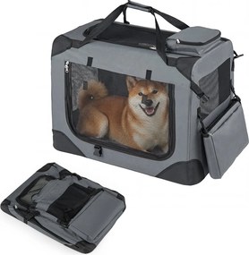 Costway Přepravka pro psy Skládací přenosný přepravní box pro psy se síťovanými