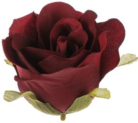Růže, tmavě červená. Květina umělá vazbová. Cena za balení 12 kusů KN7024 BOR