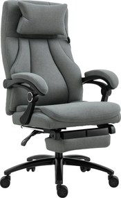Kancelářská židle Vinsetto s masážní funkcí, ergonomická kancelářská židle s nastavitelným opěradlem, opěrka hlavy s USB rozhraním, výškově nastavitel