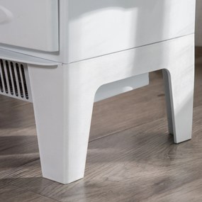 Elektrický krb HOMCOM LED s efektem plamene 900/1800 W z kovu a ABS plastu v bílé barvě 39 x 26 x 54,8 cm pro útulnou atmosféru |