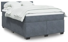 Box spring postel s matrací tmavě šedý 140 x 190 cm samet 3288601